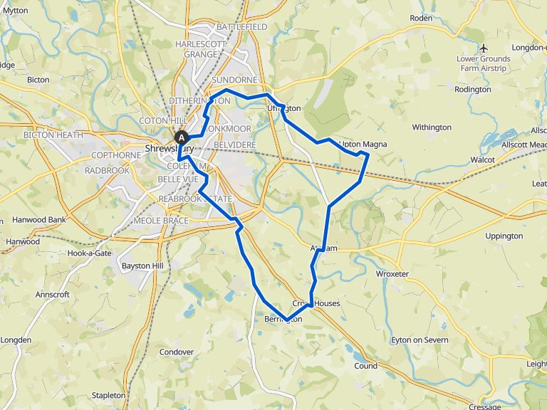 Shrewsbury Canal & River Severn loop from Shrewsbury | ride | Komoot